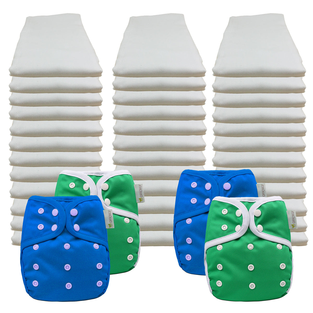 Bleached Economy Prefold Diaper Package - OsoCozy Prefolds and OsoCozy ...
